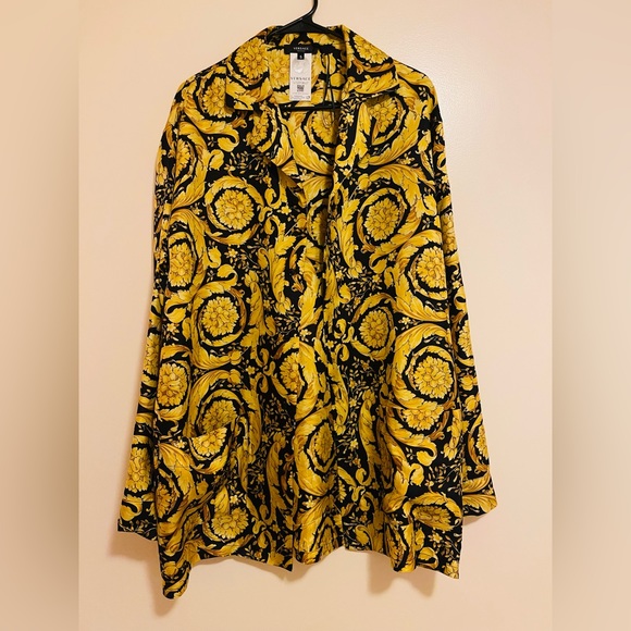 Versace | Shirts | Versace Barocco Print Silk Shirt | Poshmark